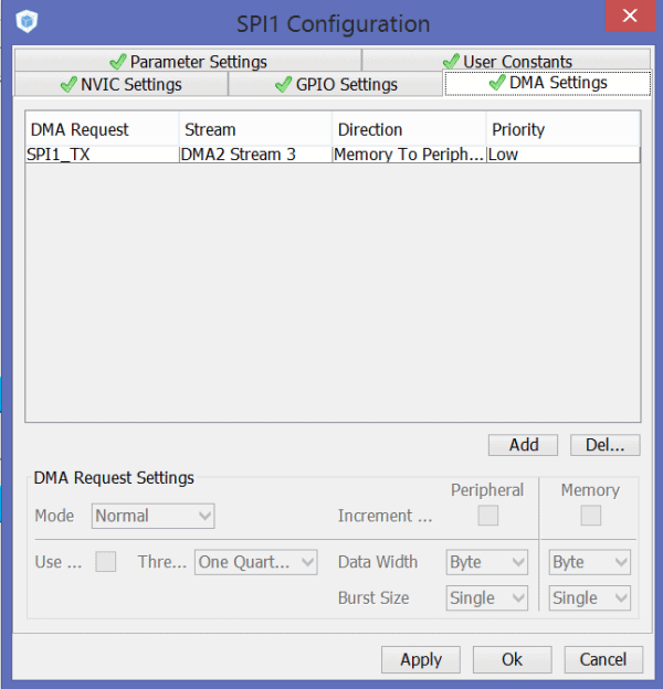 STM32CubeMx. SPI and DMA usage example for STM32 MCU.